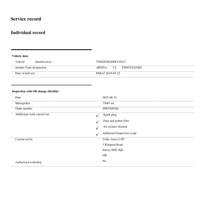 Digital Service Records Explained - Volks Autos : Volks Autos